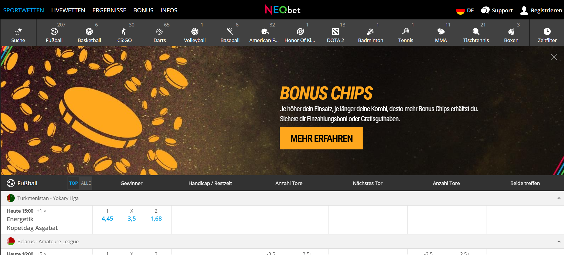Neo.bet - 100% bis zu 150€ Neukundenbonus sichern!